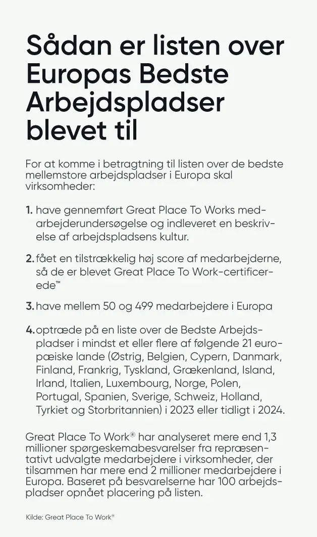 Lær af Europas bedste arbejdspladser | Great Place To Work® Denmark